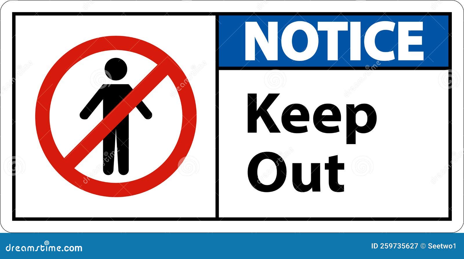Notice Area Keep Out Sign on White Background Stock Vector ...