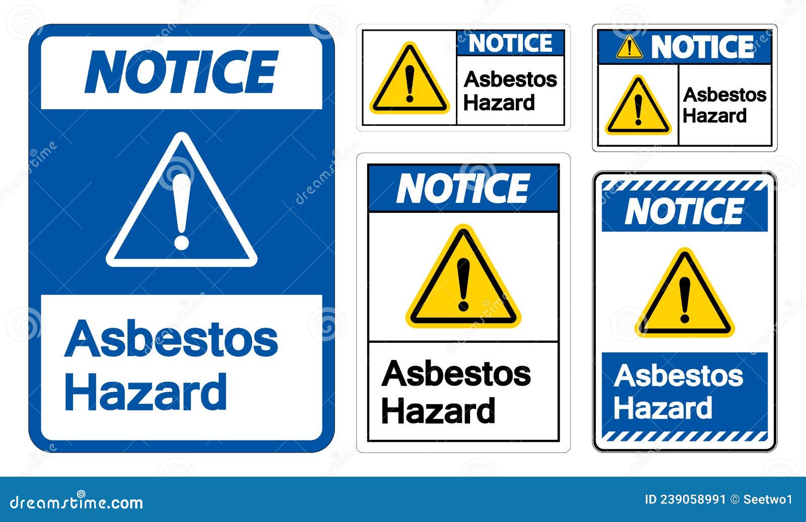 Notice Asbestos Hazard Symbol Sign on White Background Stock Vector ...