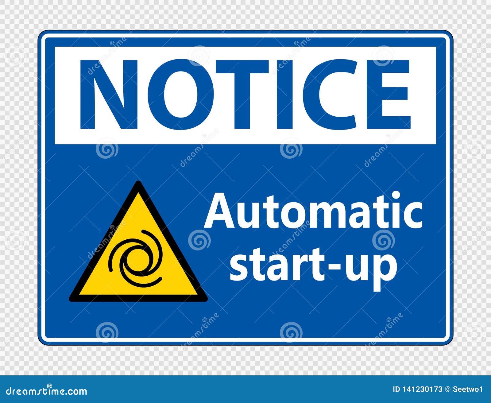 Symbol Notice Automatic Start-up Sign on Transparent Background Stock ...
