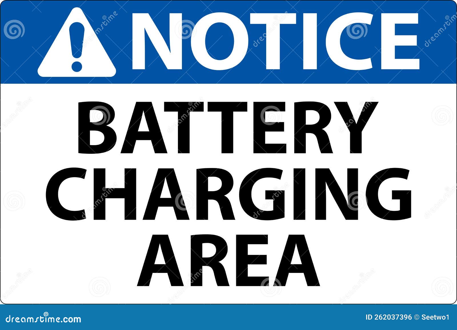 Notice Battery Charging Area Sign on White Background Stock Vector ...