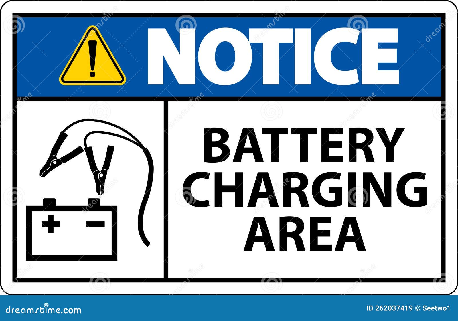 Notice Battery Charging Area Sign on White Background Stock Vector ...
