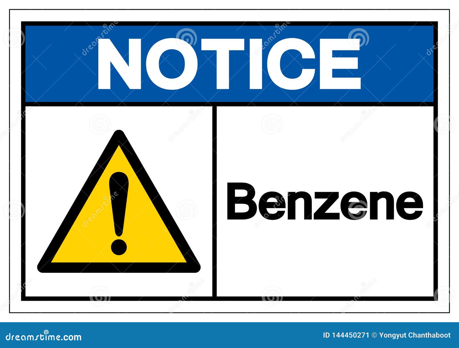 Notice Benzene Symbol Sign, Vector Illustration, Isolate on White ...