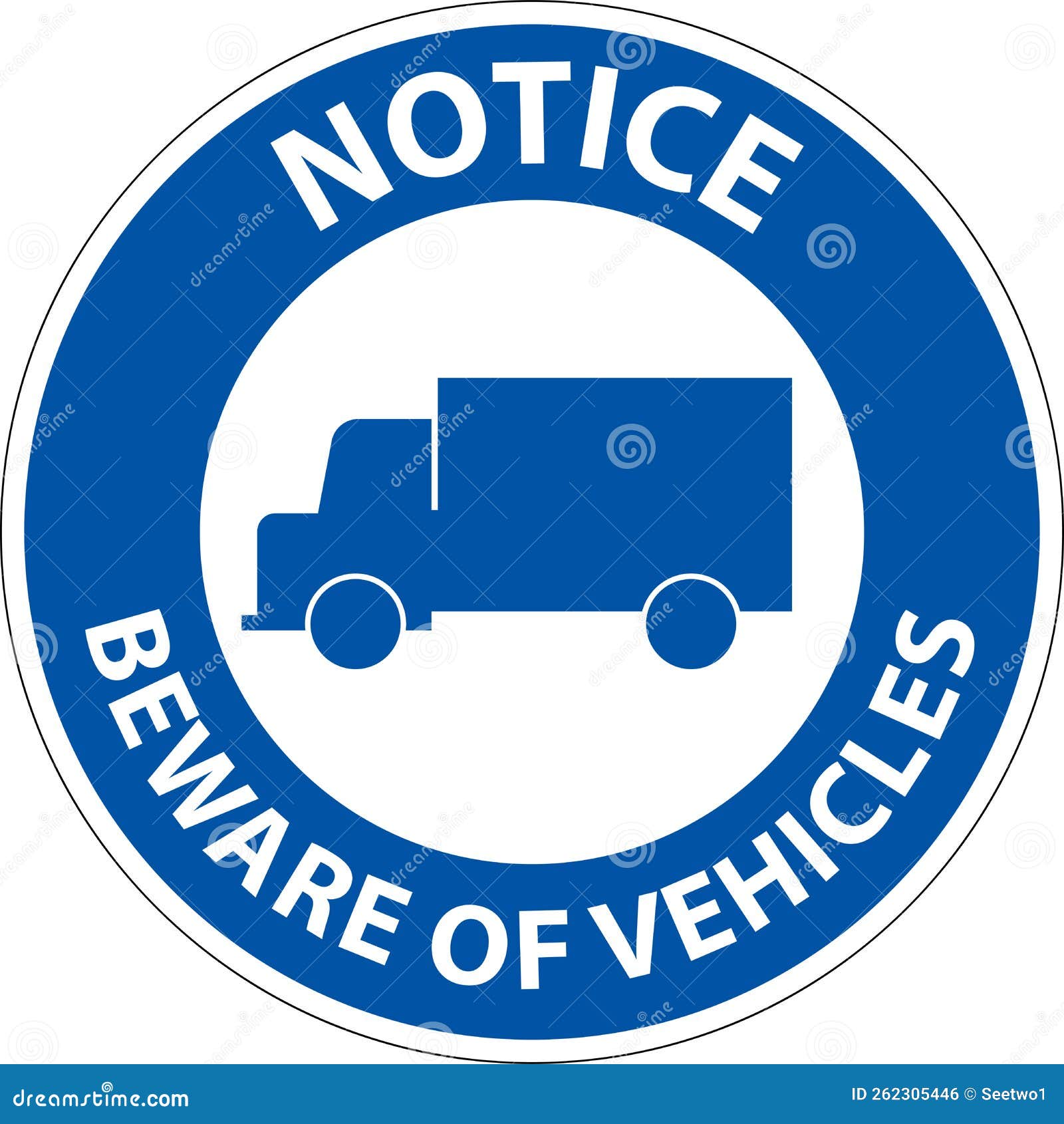 Notice Beware Of Vehicles Symbol Sign, Vector Illustration, Isolated On ...