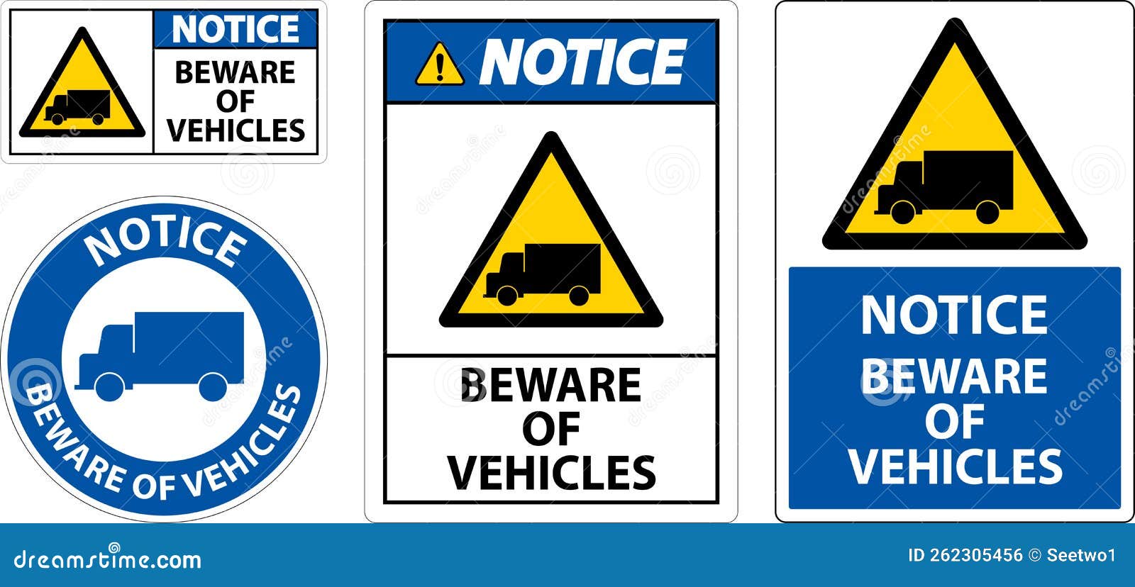 Notice Beware Of Vehicles Symbol Sign, Vector Illustration, Isolated On ...
