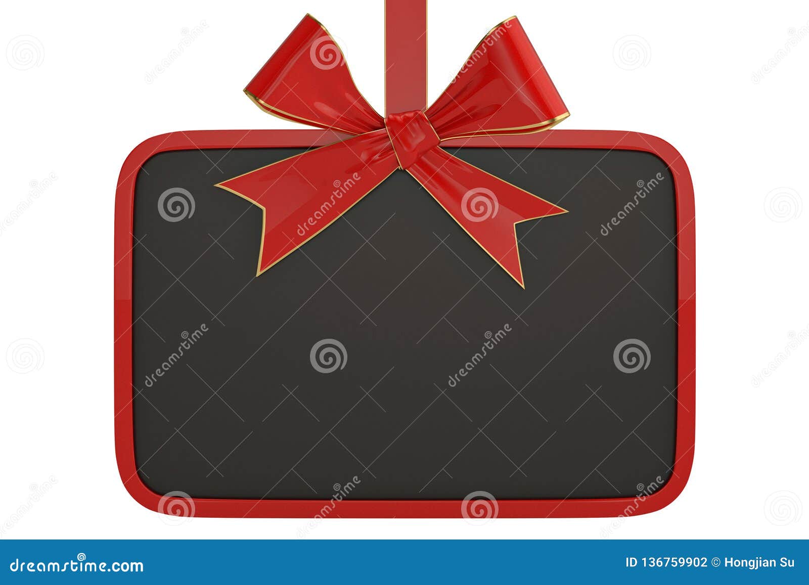 Notice Board and Bow Isolated on White Background 3D Illustration Stock ...