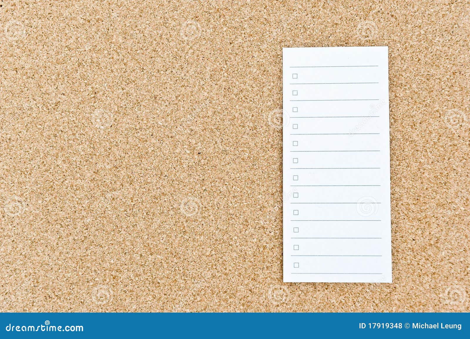 Notice Board with Empty Tasklist Stock Photo - Image of list, paper ...