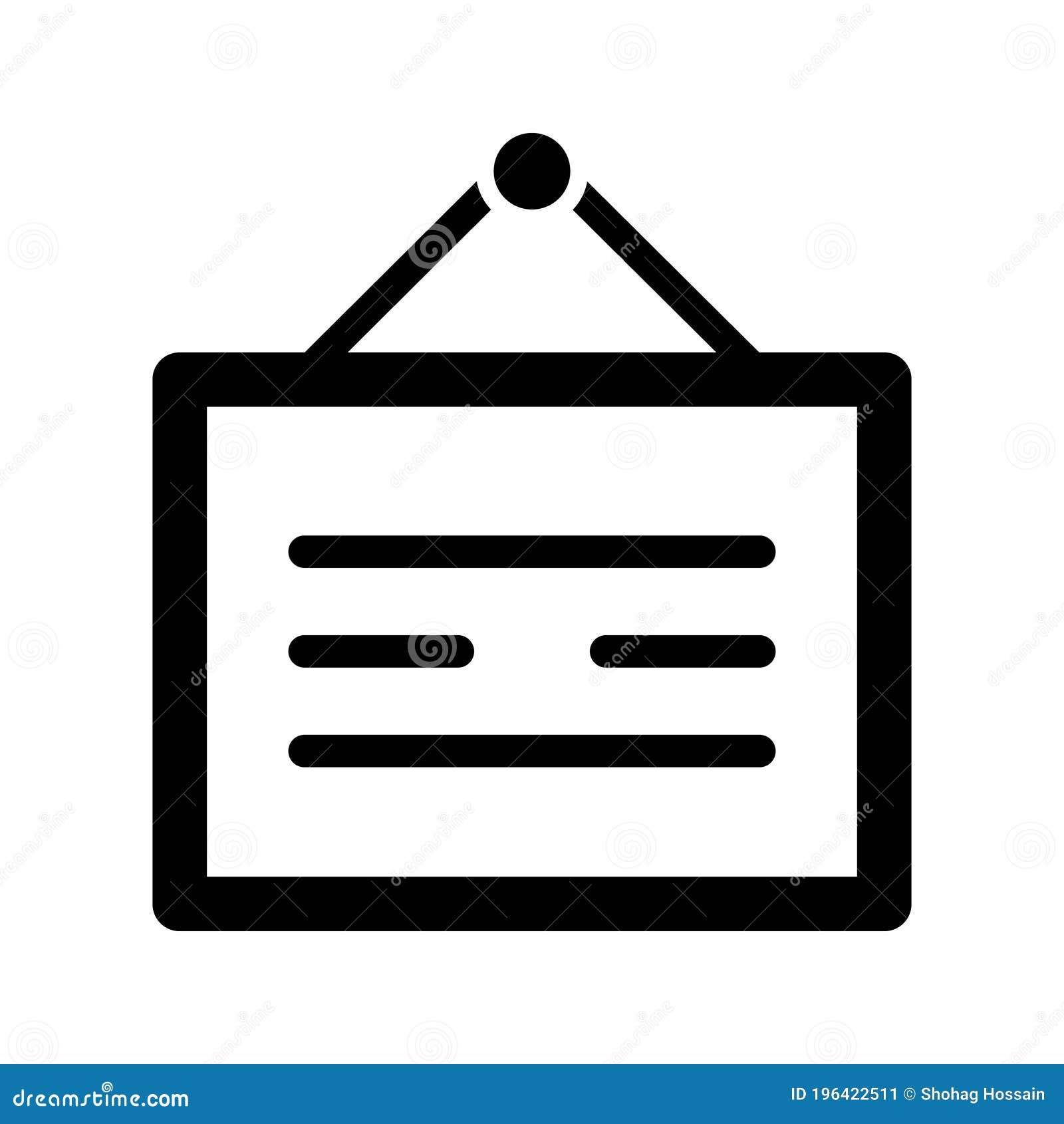 Notice board icon stock vector. Illustration of notebook - 196422511