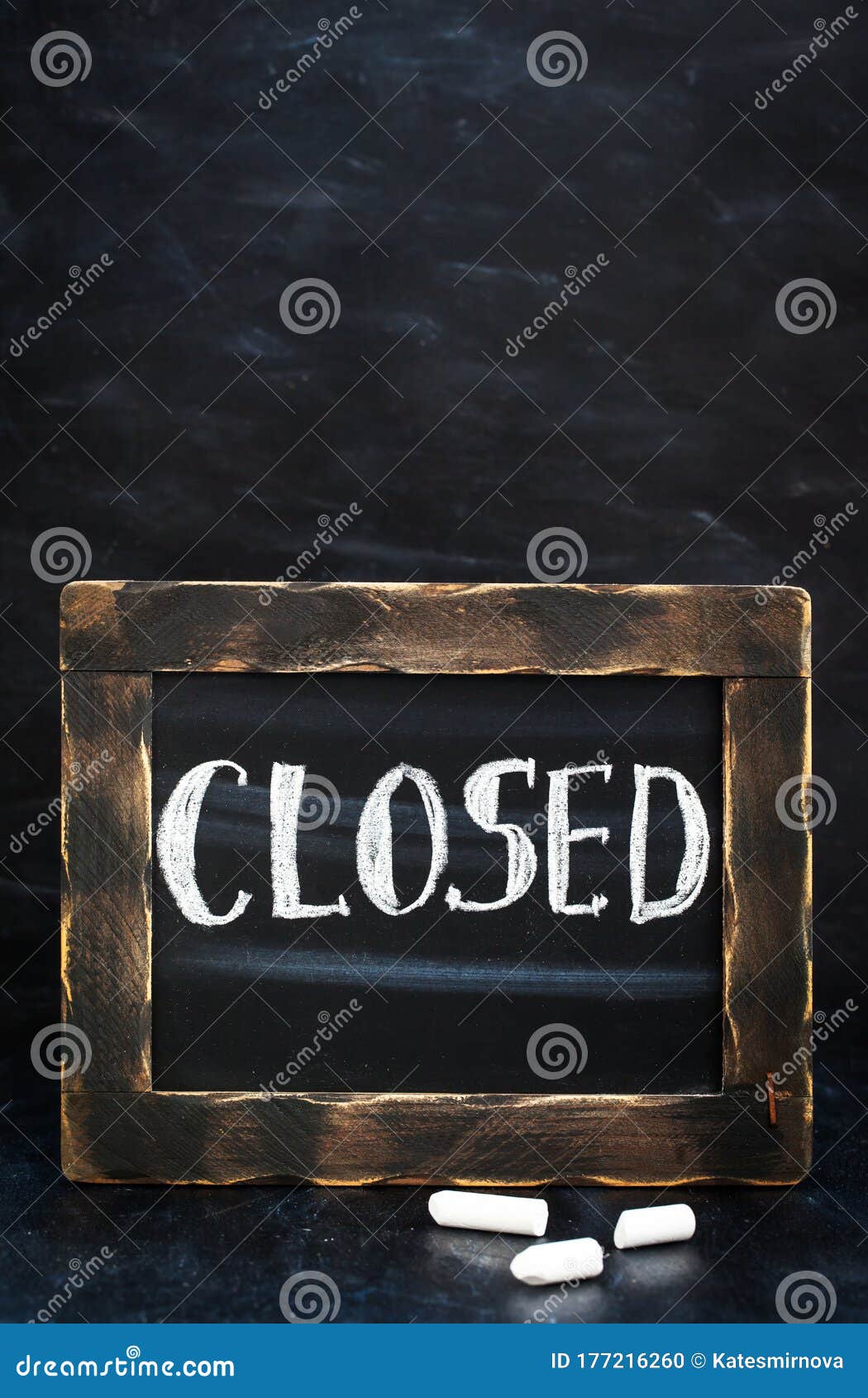 Notice Board with Message Closed Stock Photo - Image of social ...