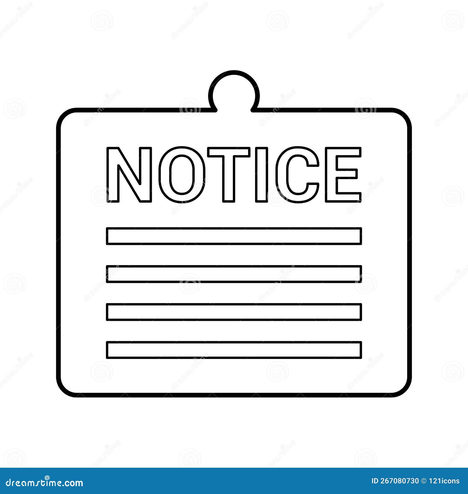 Notice Board Outline Icon. Line Art Vector Stock Illustration ...