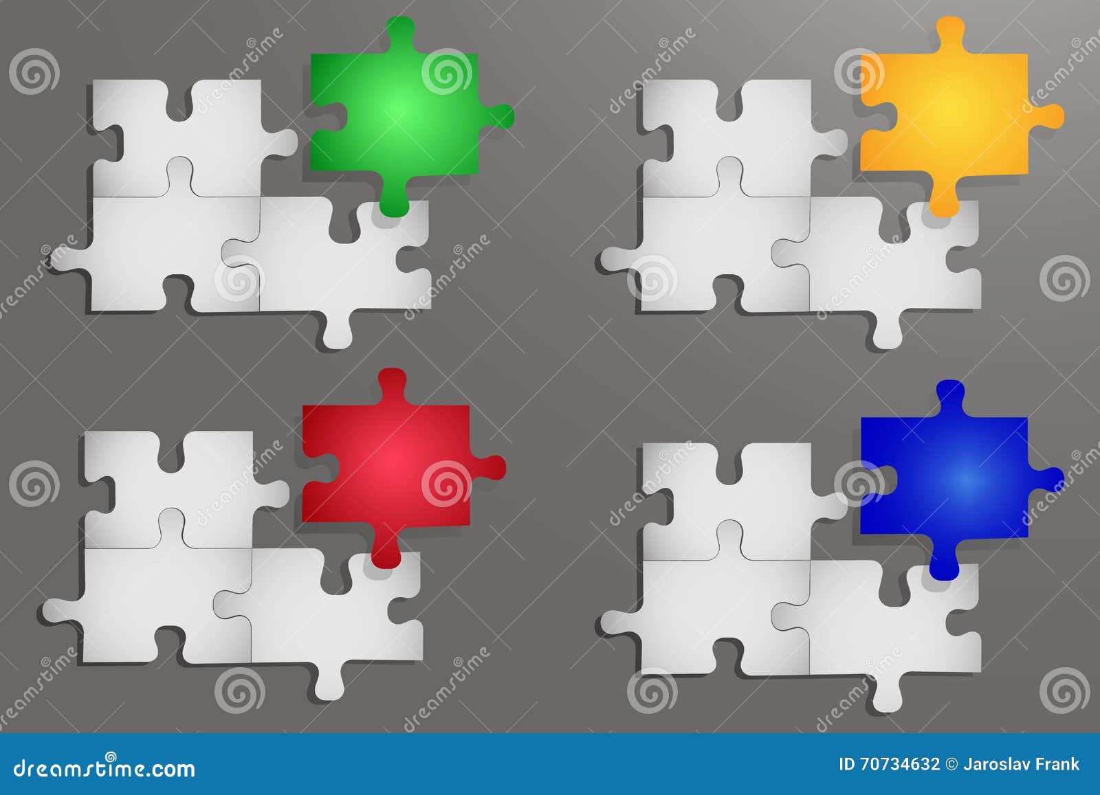 Notice Board of Puzzle Pieces on the Gray Background Stock Vector ...