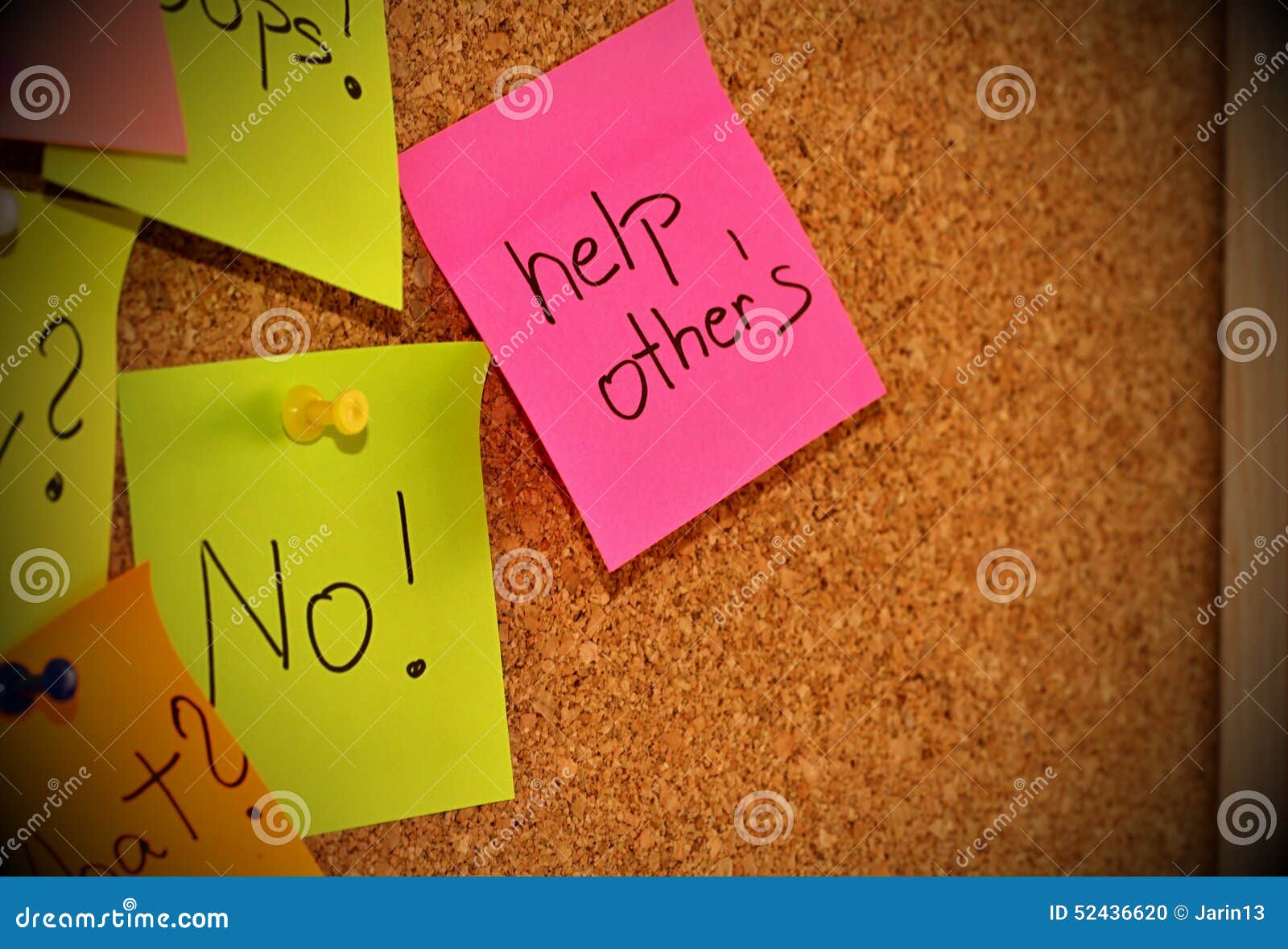 Notice Board with Sticky Note Pads Stock Photo - Image of pink ...