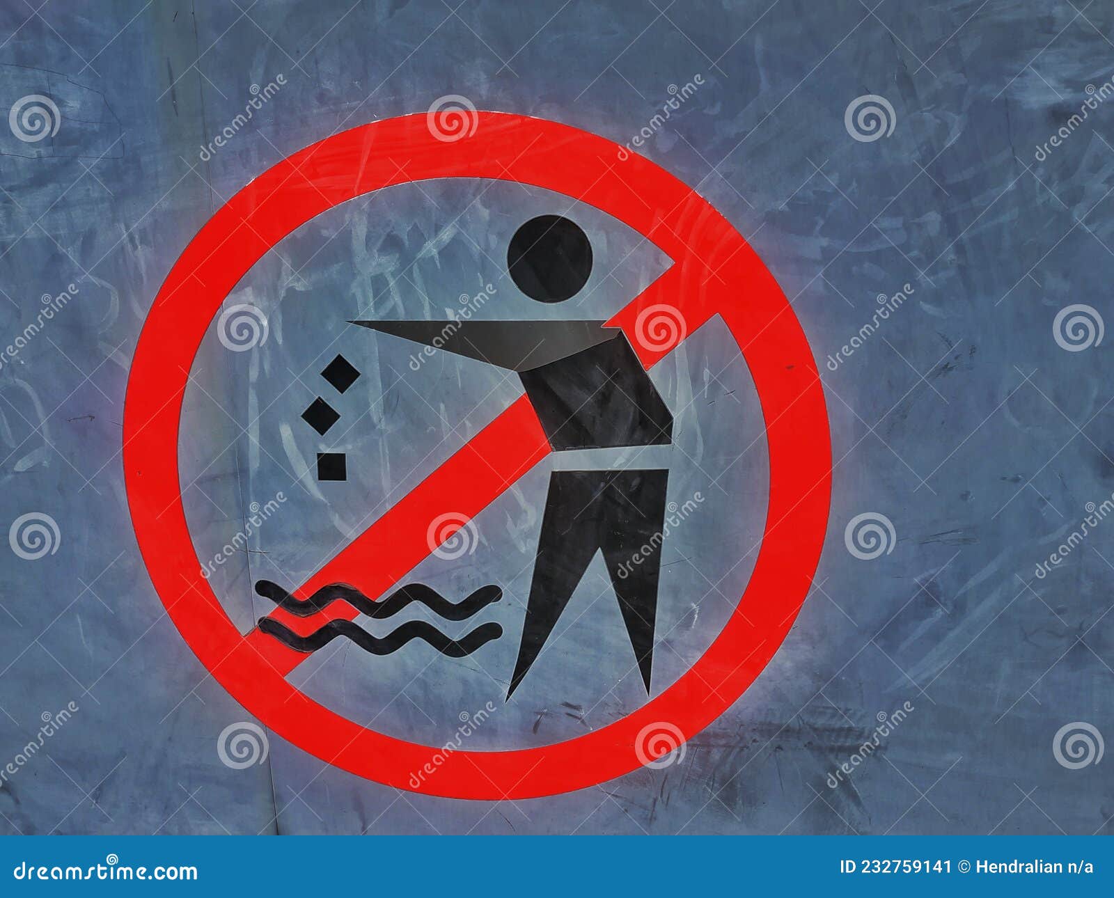 Notice Boards are Prohibited from Dumping Garbage into the River. Stock ...