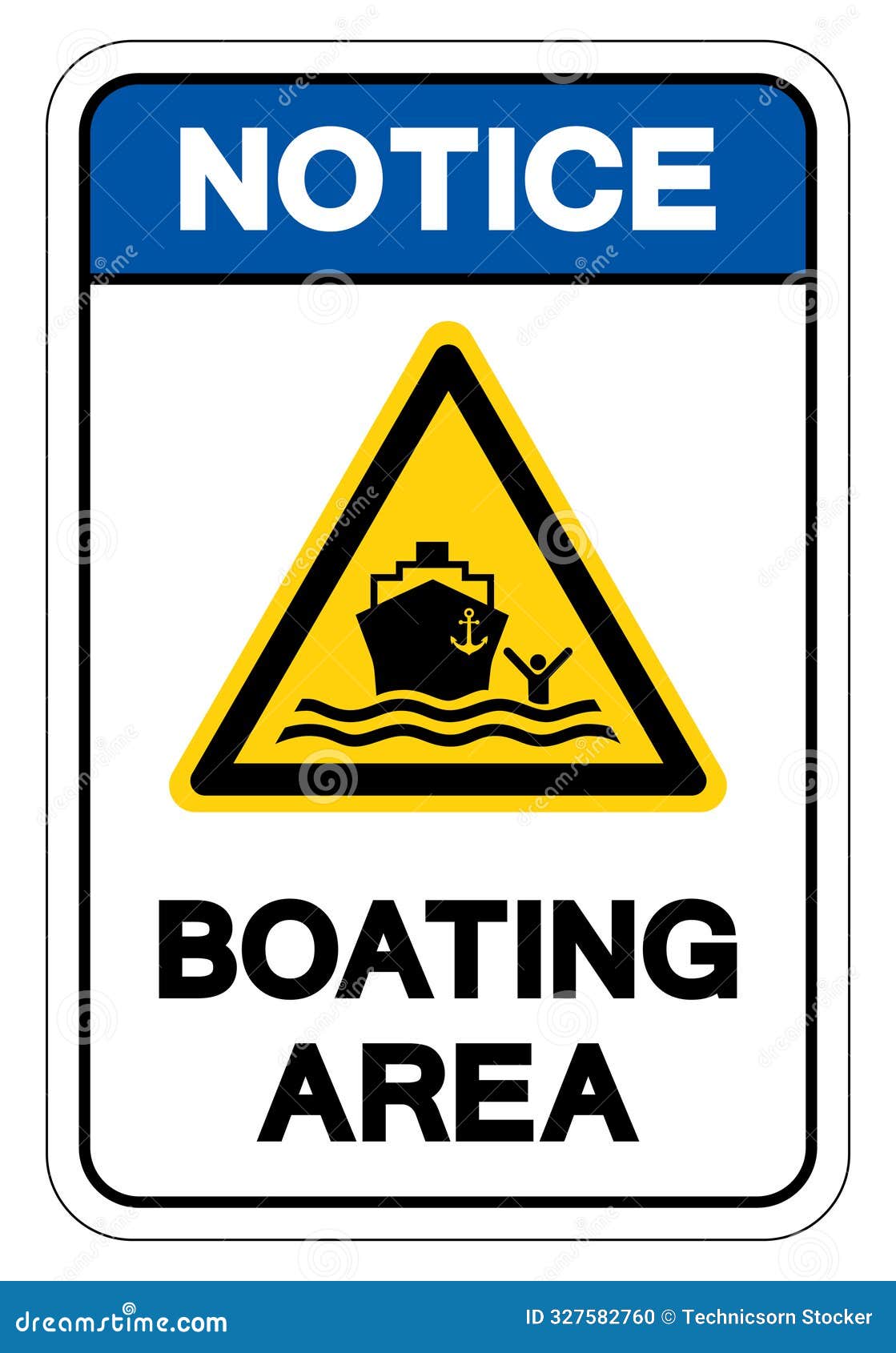 Notice Boating Area Symbol Sign, Vector Illustration, Isolate on White ...