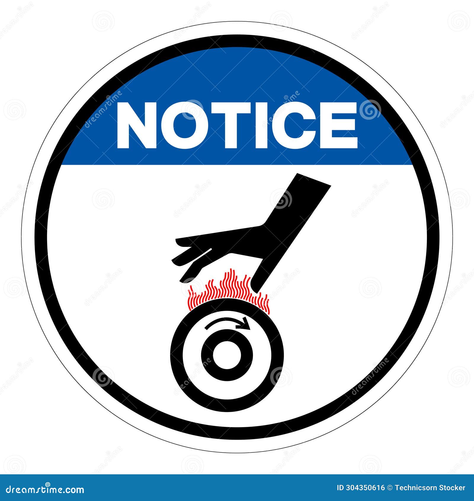 Notice Burn Hazard Safety,Do Not Touch Label Sign On White Background ...