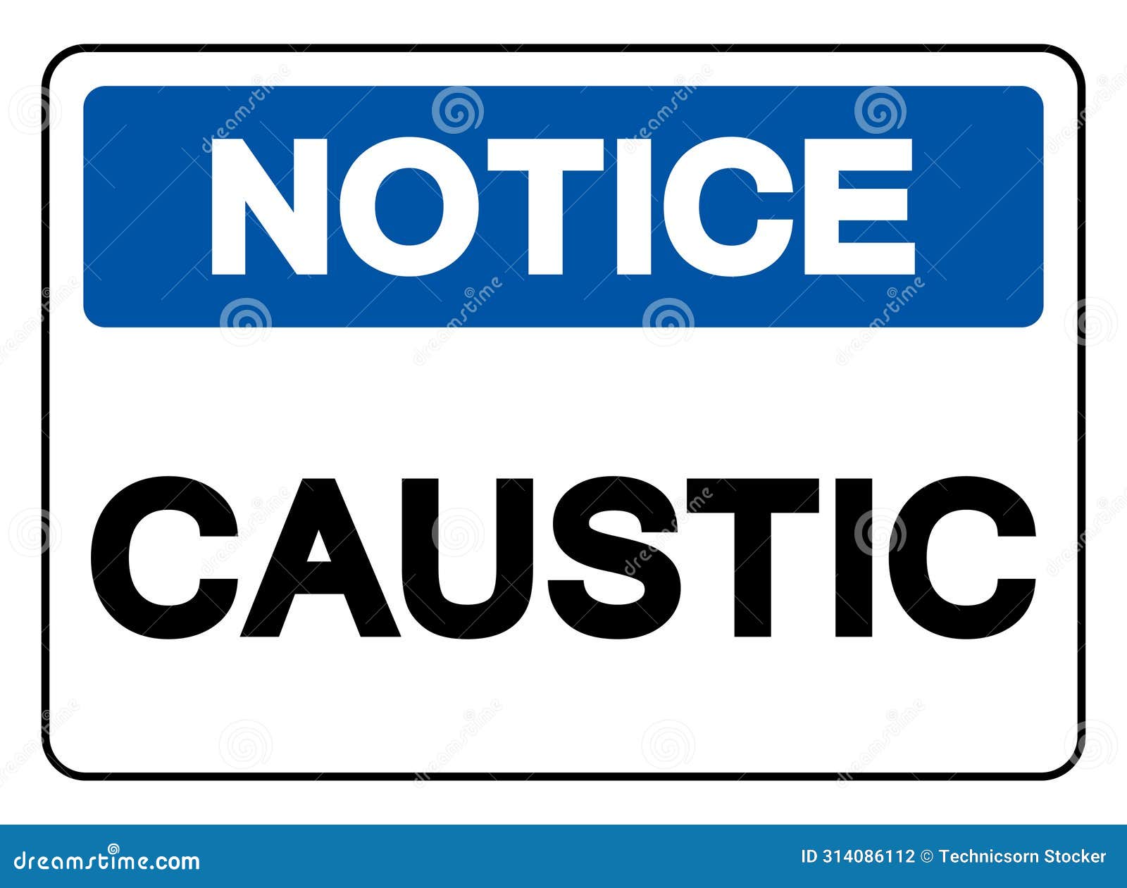Notice Caustic Symbol Sign, Vector Illustration, Isolated on White ...