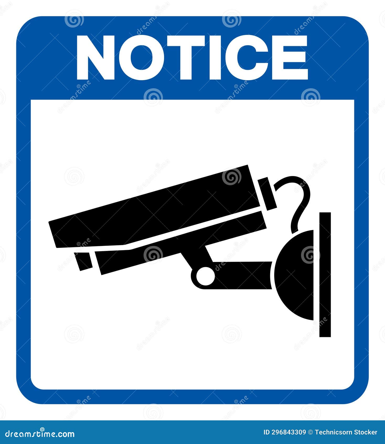 Notice CCTV Security Symbol Sign, Vector Illustration, Isolate On White ...