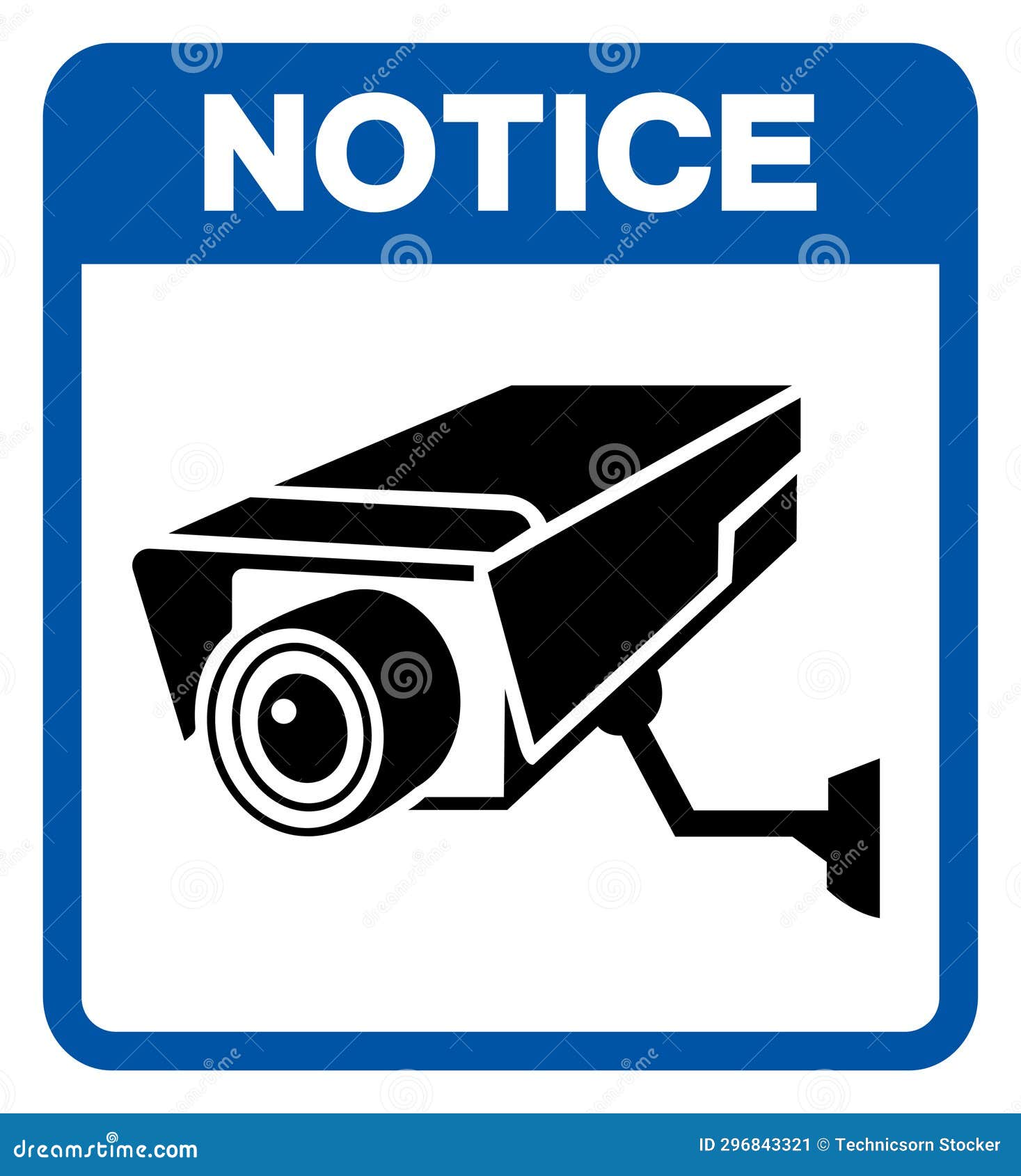 Notice CCTV Security Symbol Sign, Vector Illustration, Isolate On White ...