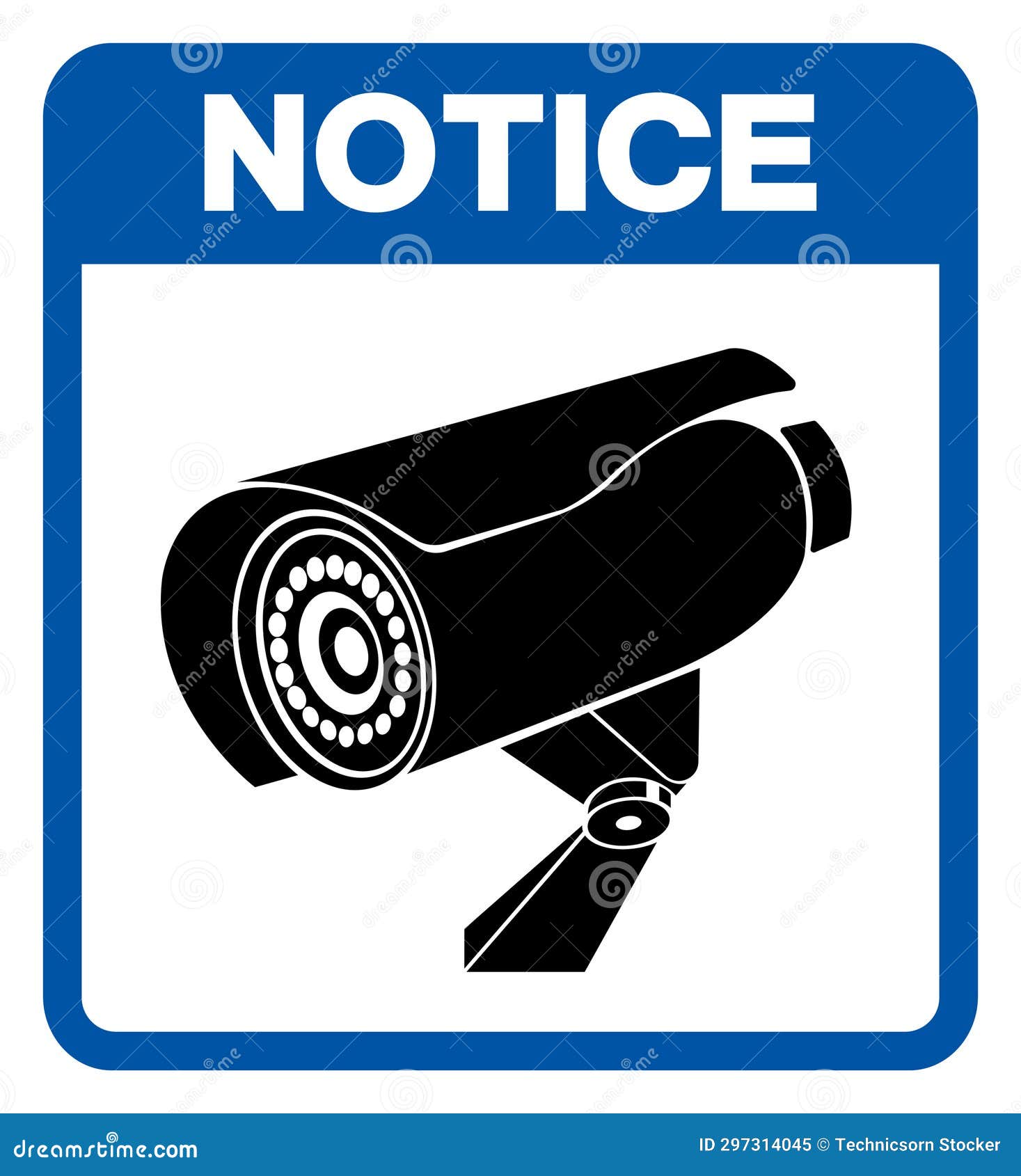 Notice CCTV Security Symbol Sign, Vector Illustration, Isolate On White ...