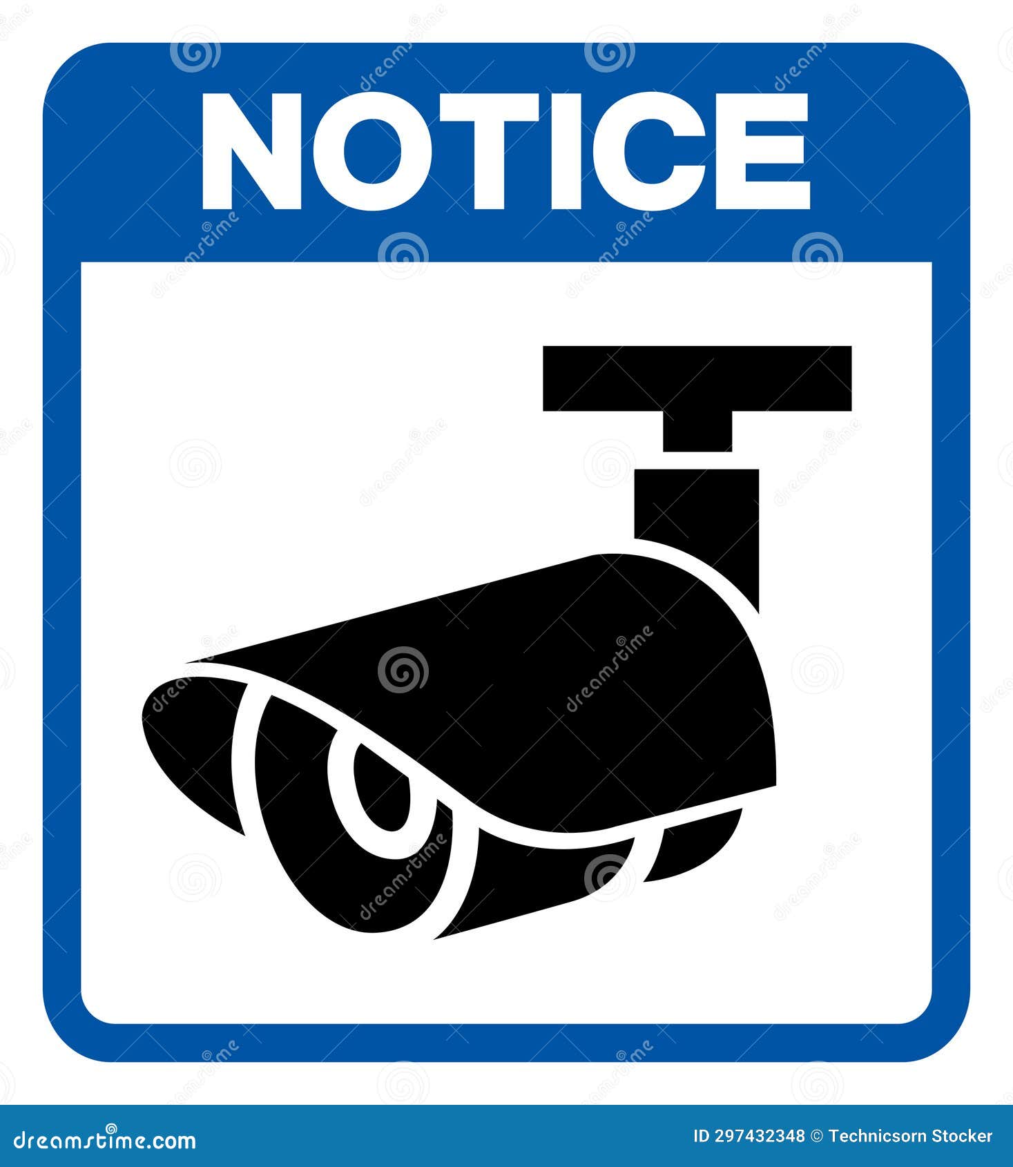 Notice CCTV Security Symbol Sign, Vector Illustration, Isolate On White ...