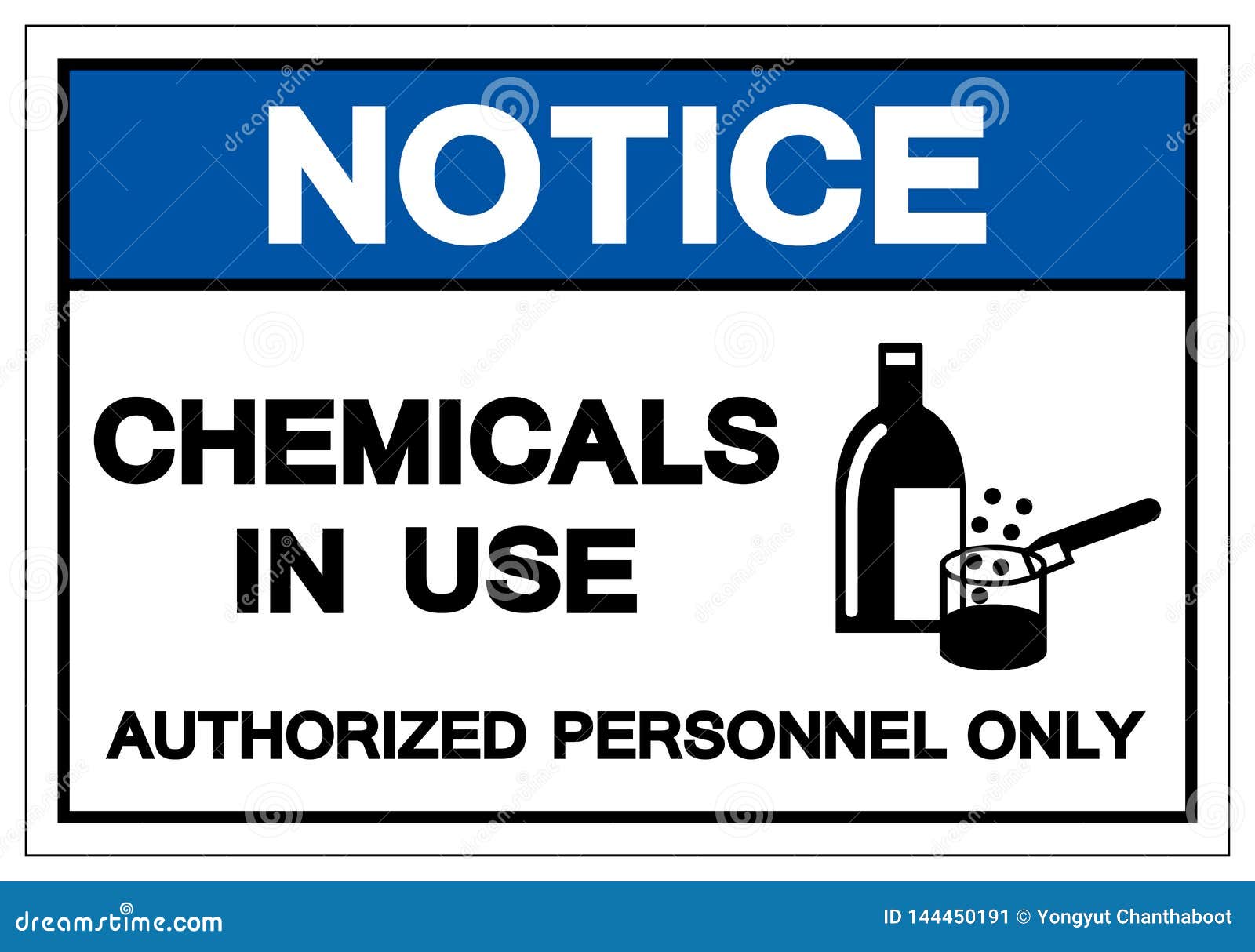 Notice Chemicals in Use Symbol Sign, Vector Illustration, Isolate on ...