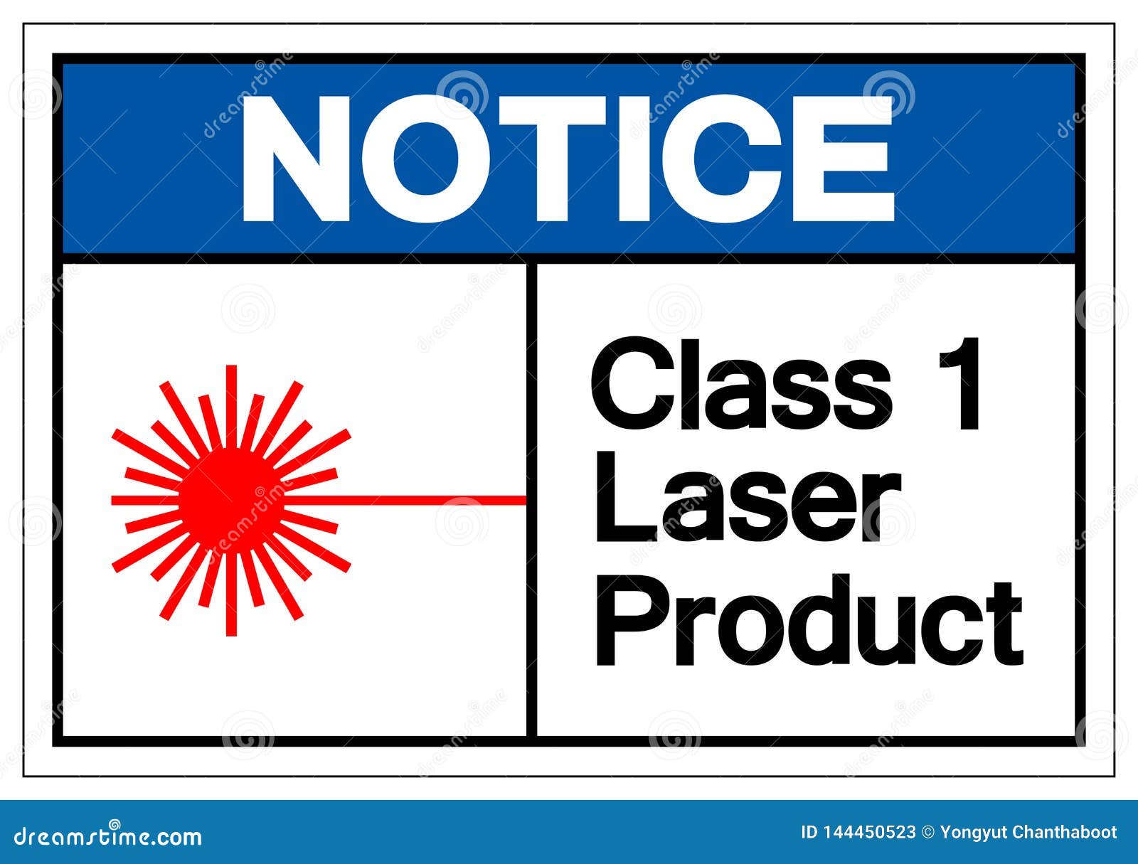 Notice Class 1 Laser Product Symbol Sign, Vector Illustration, Isolate ...
