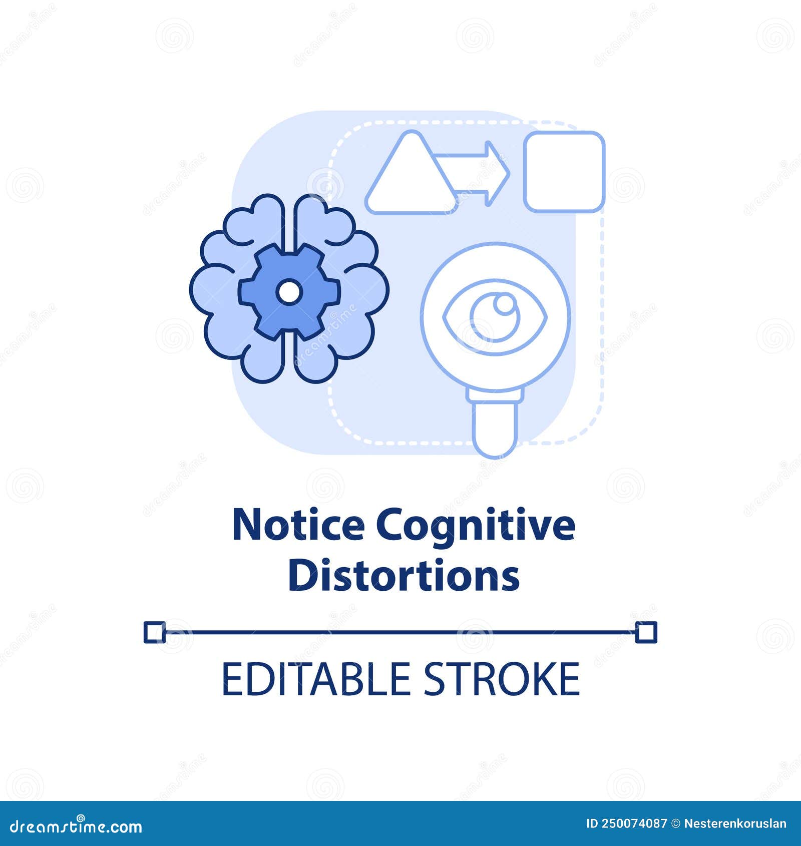 Notice Cognitive Distortions Light Blue Concept Icon Stock Vector ... Notice Cognitive Distortions Light Blue Concept Icon Stock Vector ...