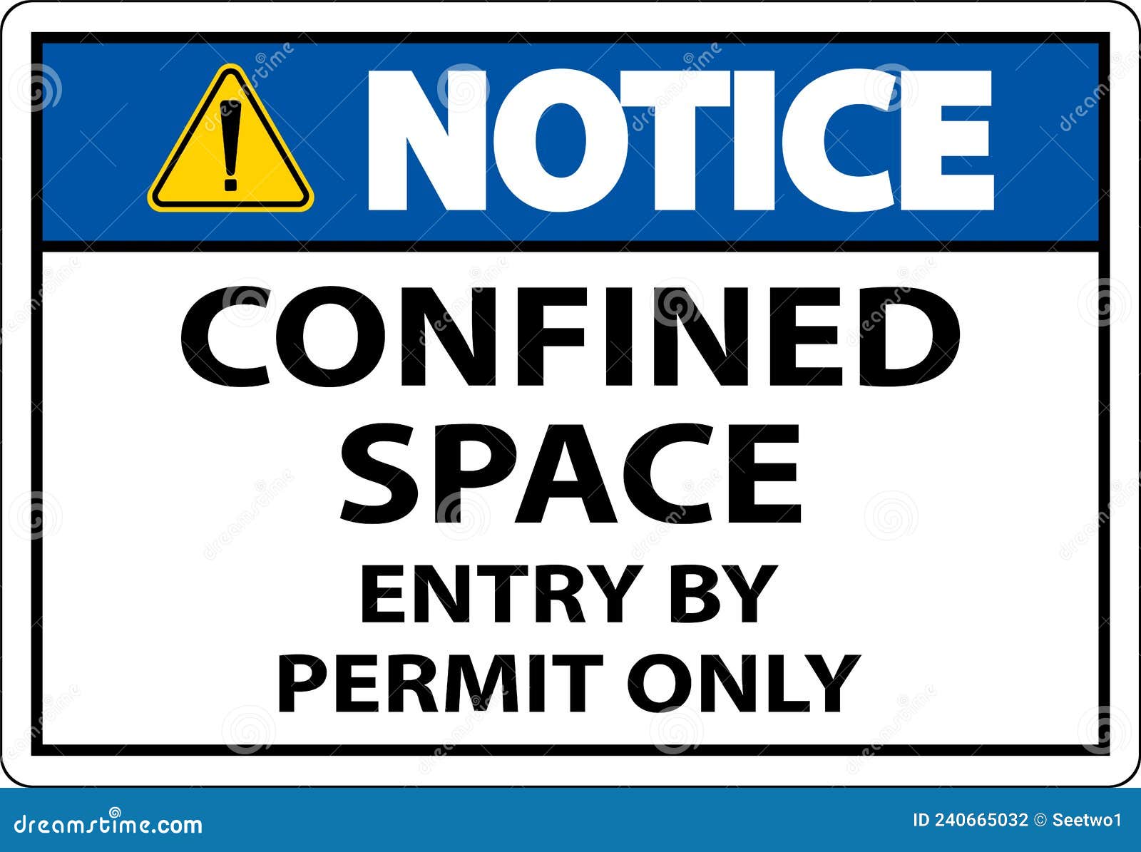 Notice No Entry Permit Required Confined Space Symbol Sign, Vector ...