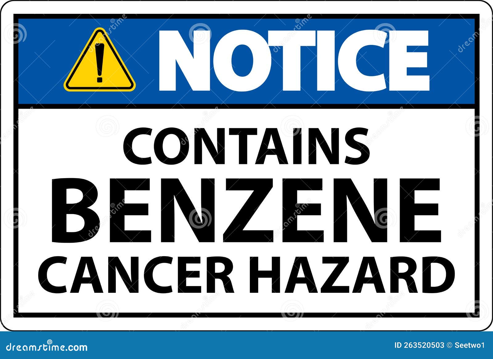 Notice Contains Benzene Sign on White Background Stock Vector ...