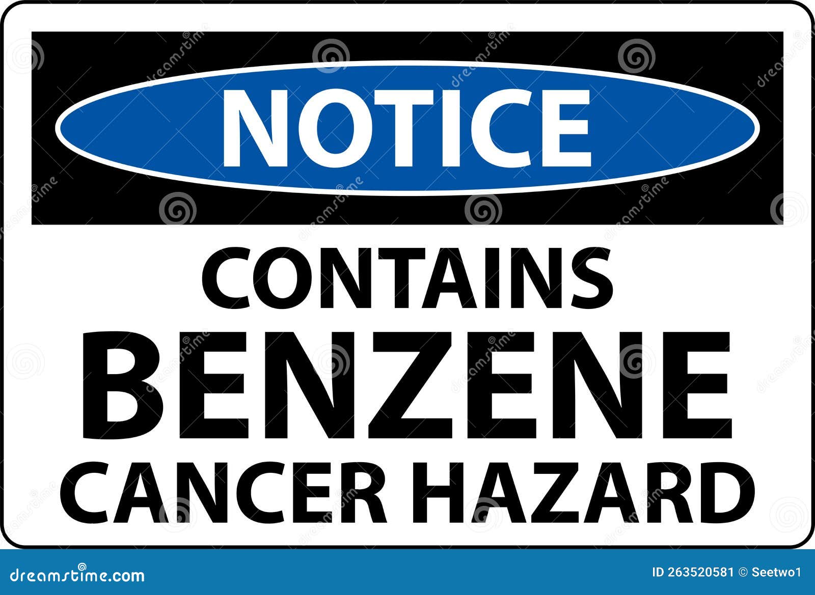 Notice Contains Benzene Sign on White Background Stock Vector ...