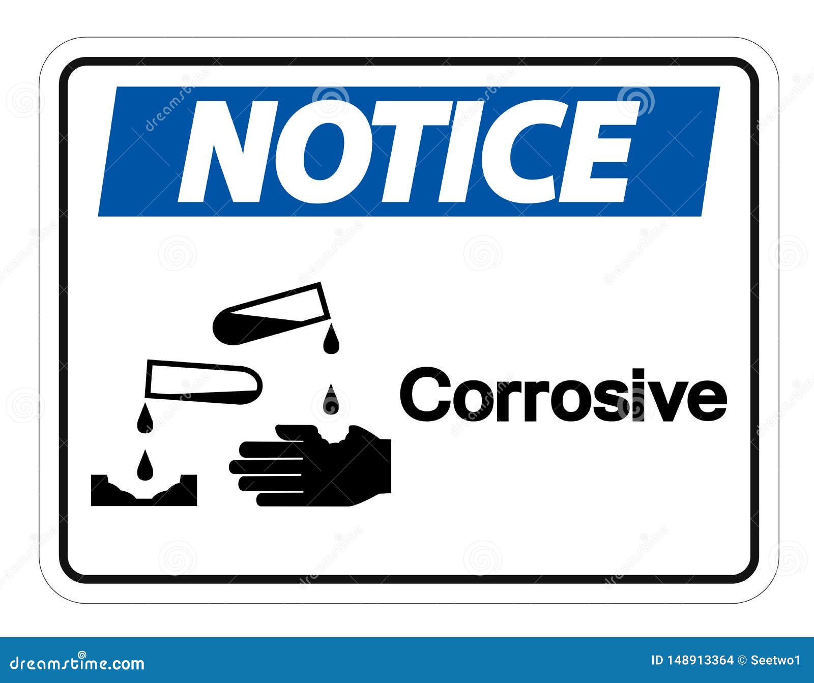 Notice Corrosive Symbol Sign Isolate on White Background,Vector ...