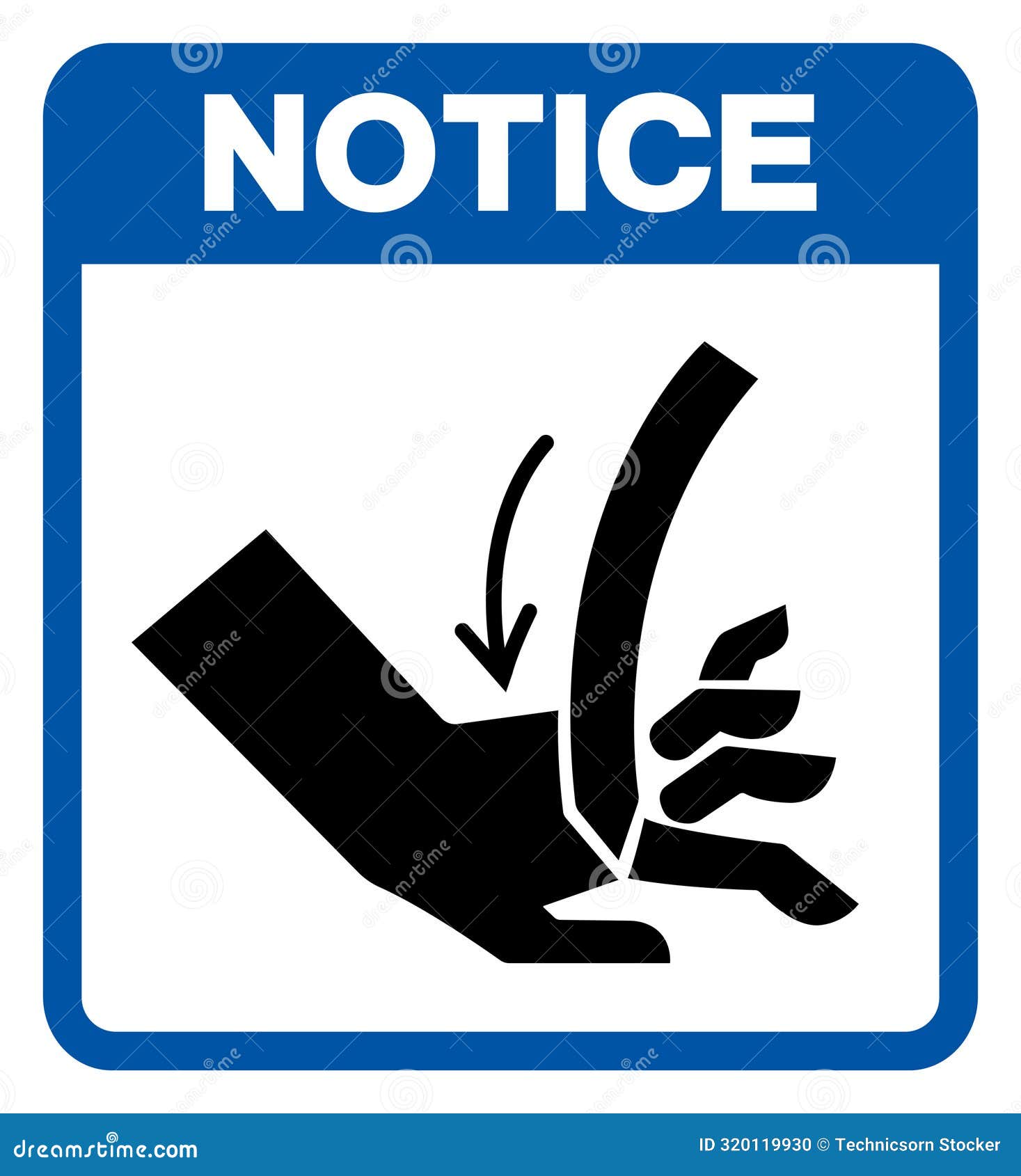 Notice Cutting Of Fingers Rotating Shaft Symbol Sign, Vector ...