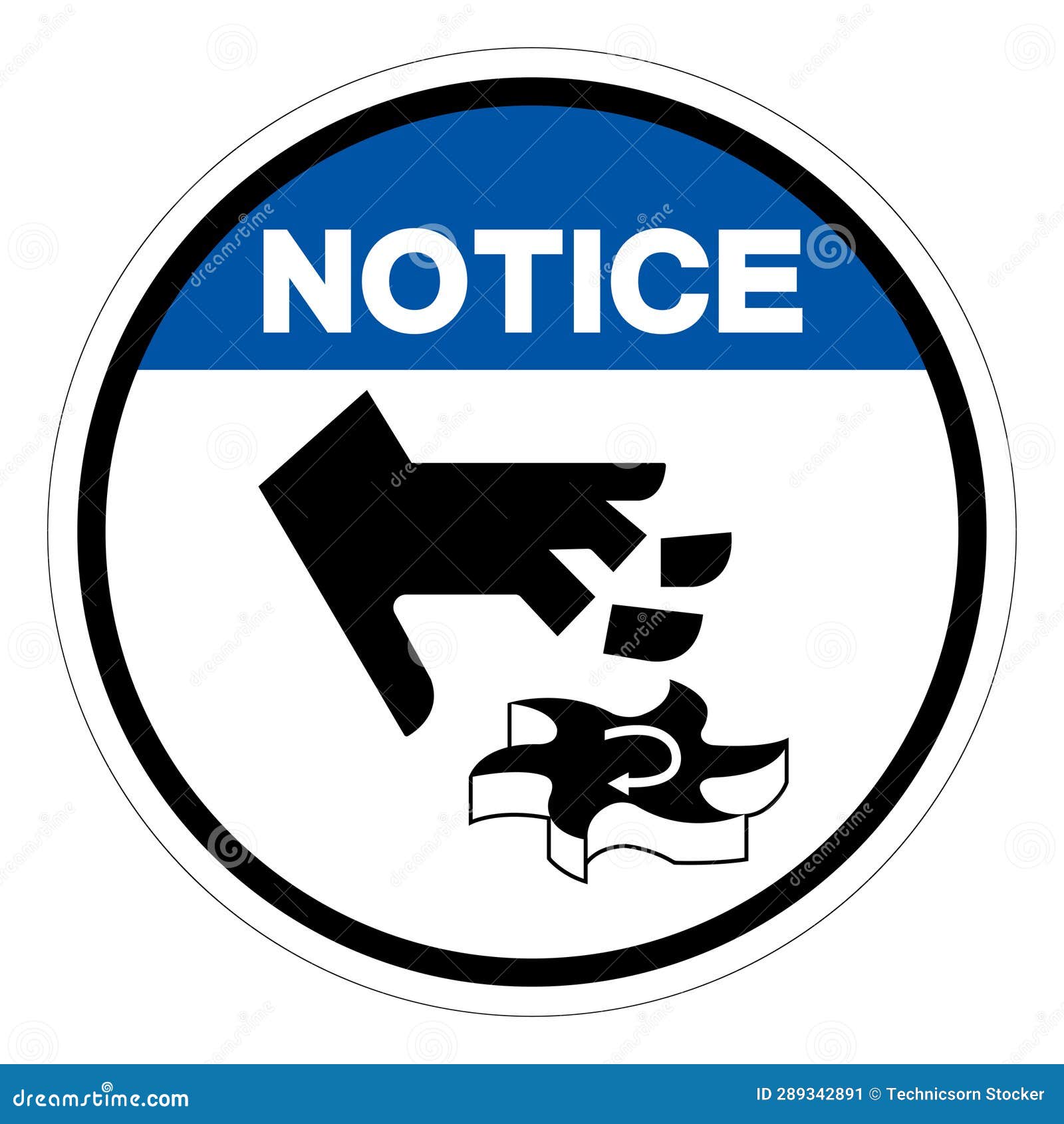 Notice Cutting Hand Hazard Symbol Sign, Vector Illustration, Isolate on ...