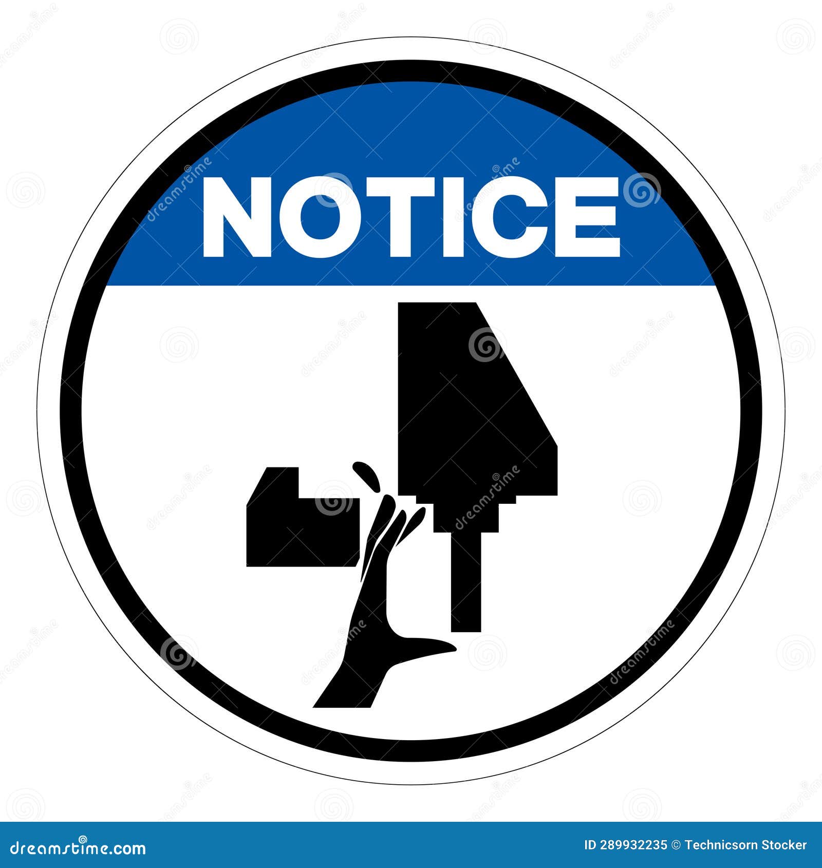 Notice Cutting Hand Hazard Symbol Sign, Vector Illustration, Isolate on ...