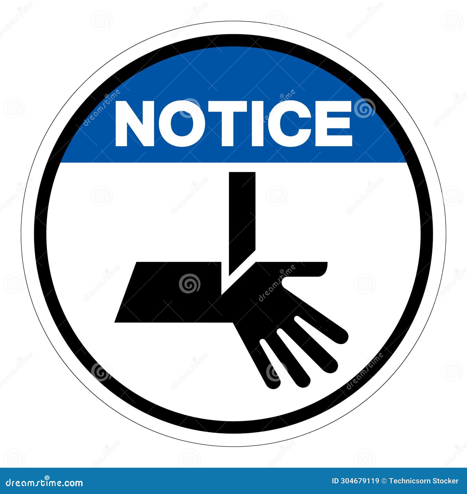 Notice Cutting Hand Hazard Symbol Sign, Vector Illustration, Isolate on ...