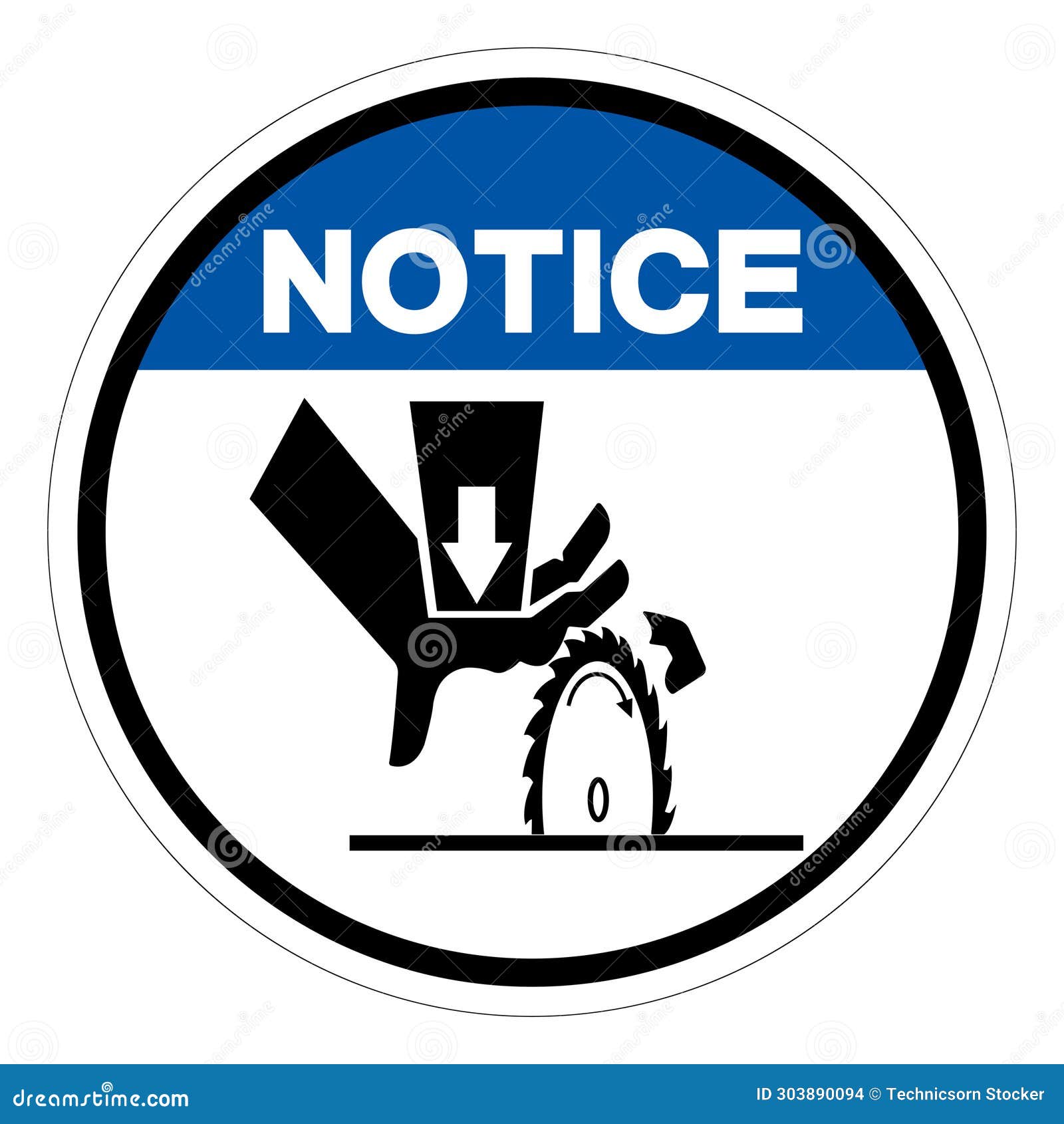 Notice Cutting Hazard Symbol Sign, Vector Illustration, Isolate on ...