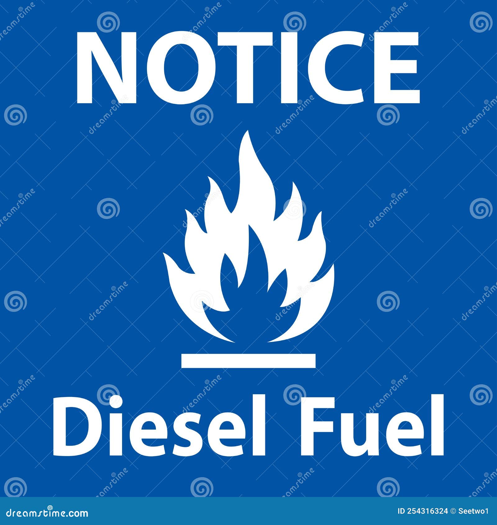 Notice Diesel Fuel Sign on White Background Stock Vector - Illustration ...