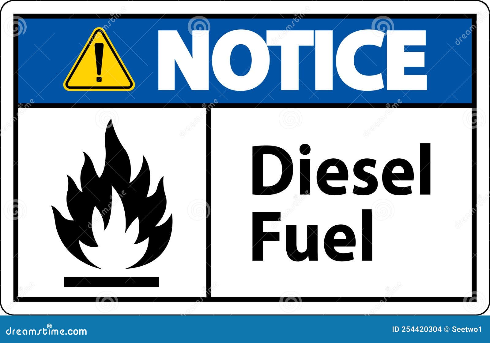 Notice Diesel Fuel Sign on White Background Stock Vector - Illustration ...