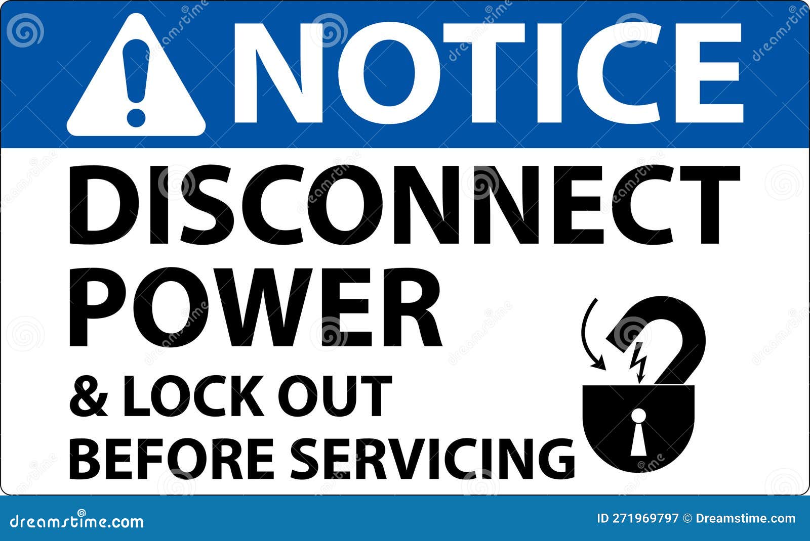 Notice Disconnect Power Label on White Background Stock Vector ...
