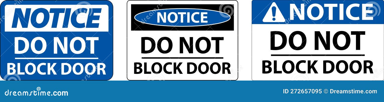 Notice Do Not Block Door Sign on White Background Stock Vector ...
