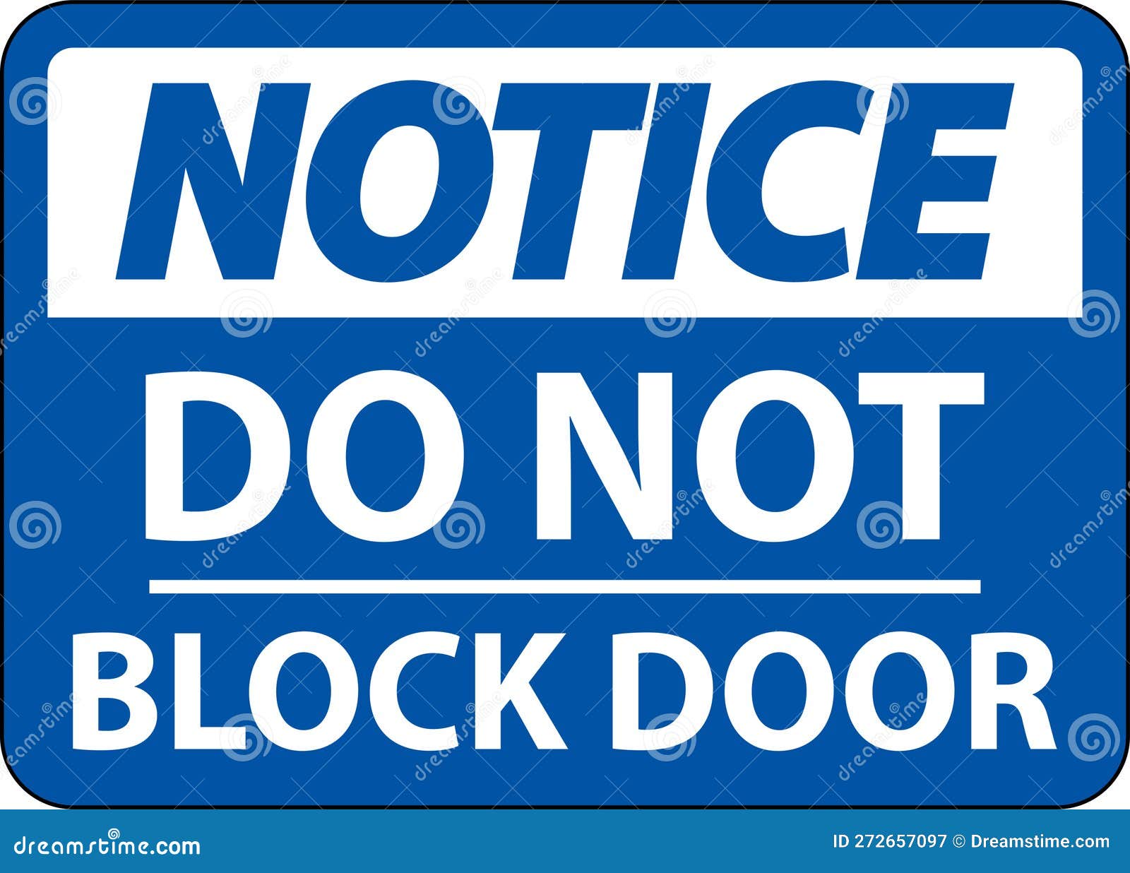 Notice Do Not Block Door Sign on White Background Stock Vector ...