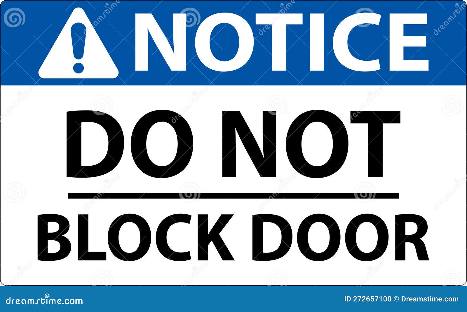 Notice Do Not Block Door Sign on White Background Stock Vector ...