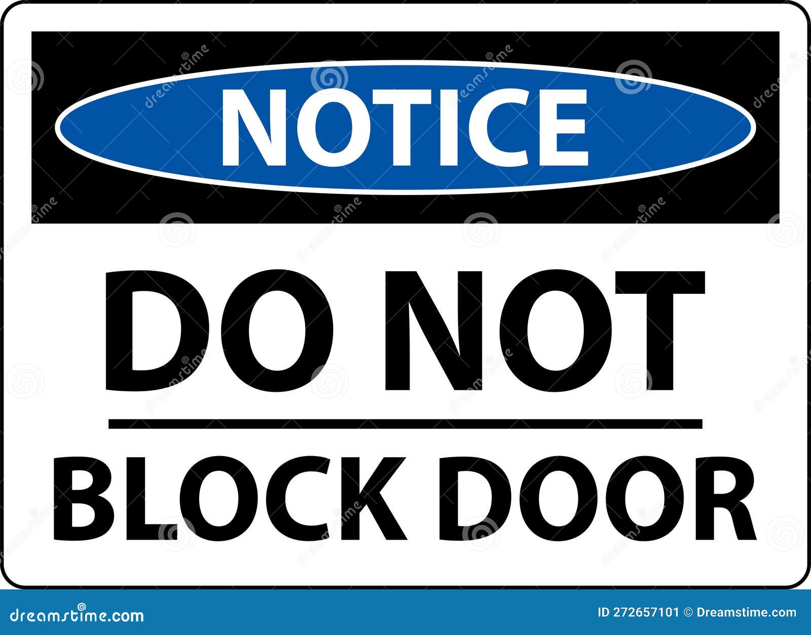 Notice Do Not Block Door Sign on White Background Stock Vector ...
