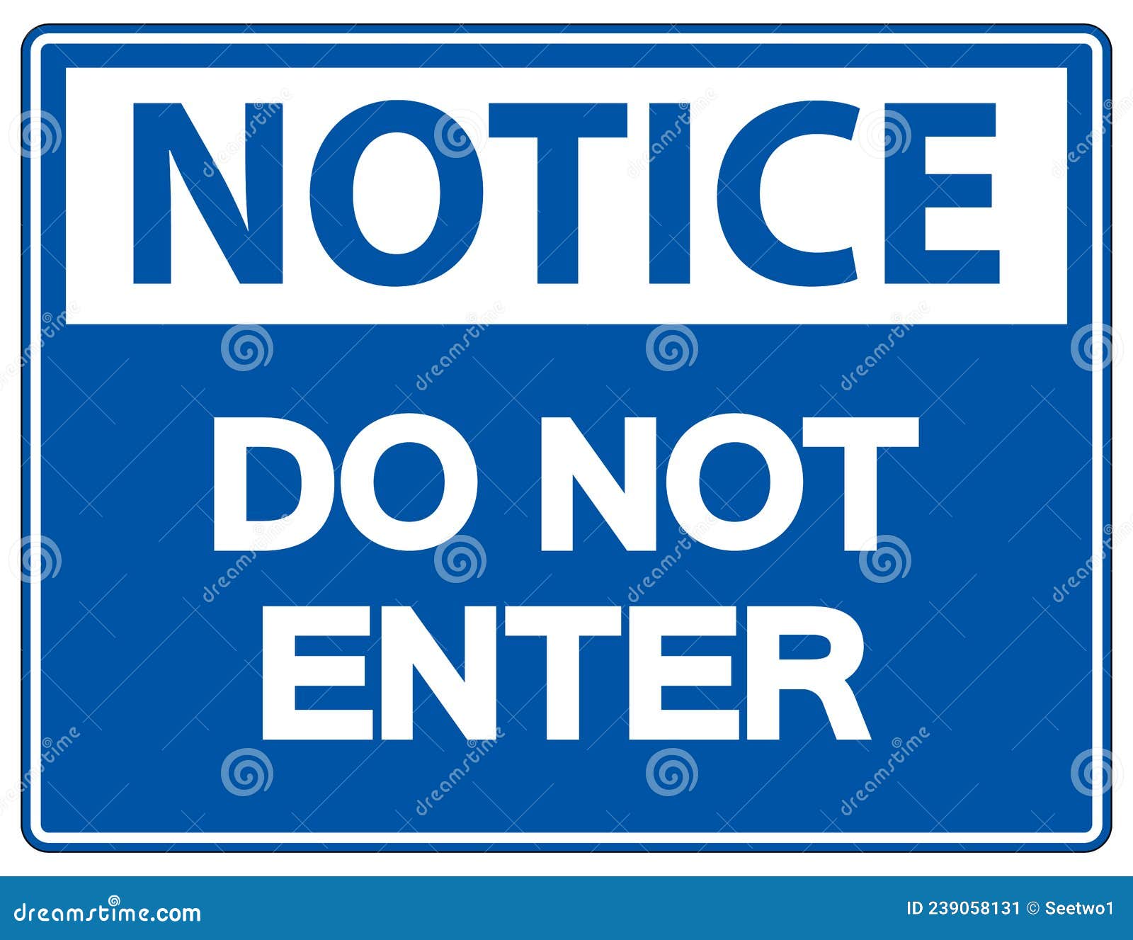 Notice Do Not Enter Symbol on White Background Stock Vector ...