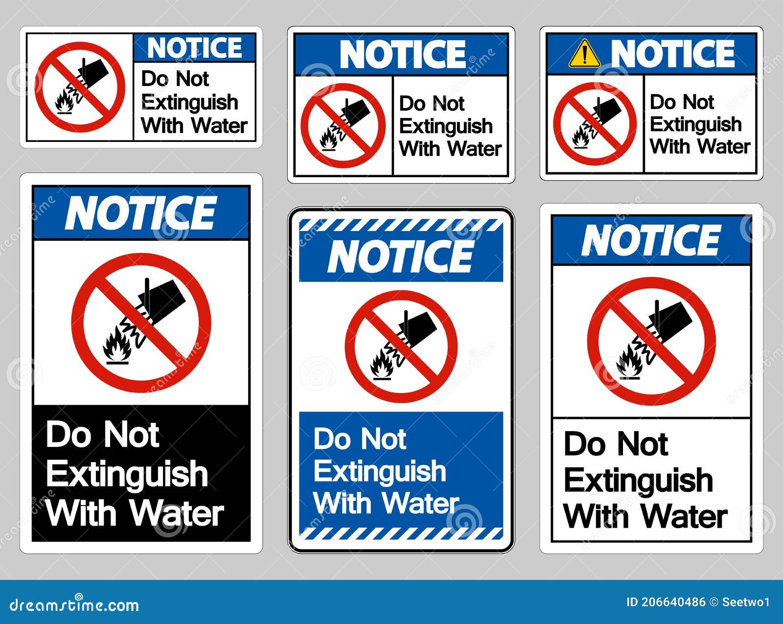 Notice Do Not Extinguish With Water Symbol Sign, Vector Illustration ...