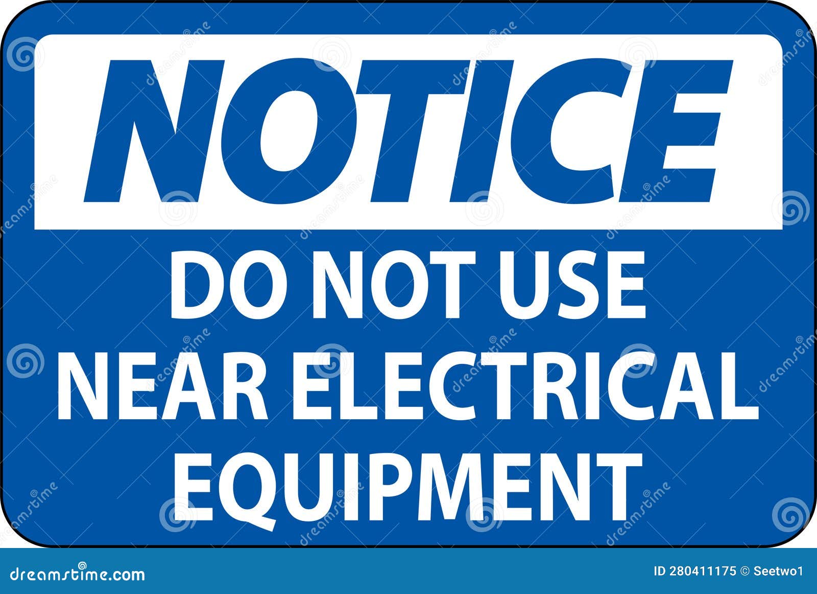 Notice Do Not Use Near Electrical Equipment Stock Vector - Illustration ...