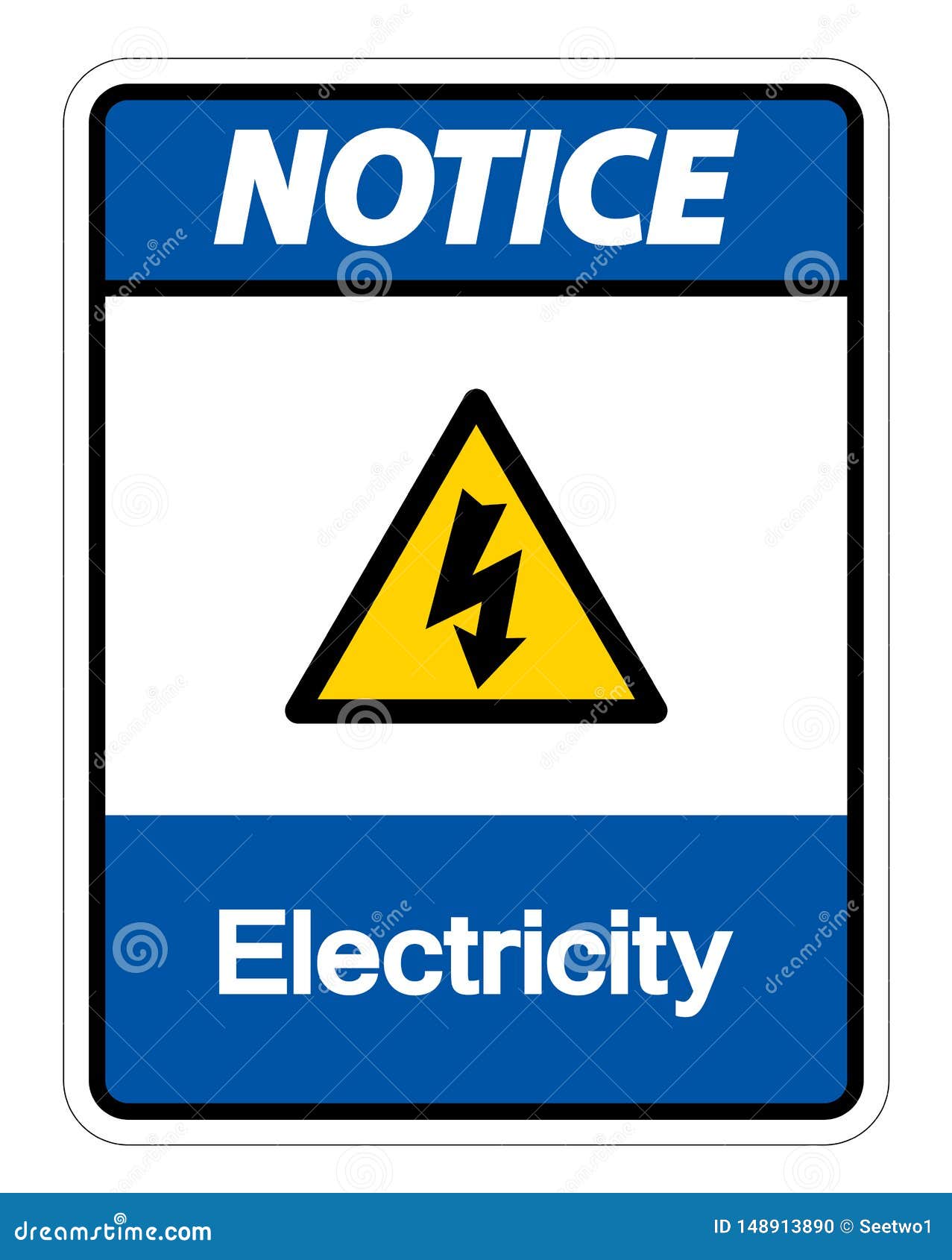 Notice Electricity Symbol Sign Isolate on White Background,Vector ...