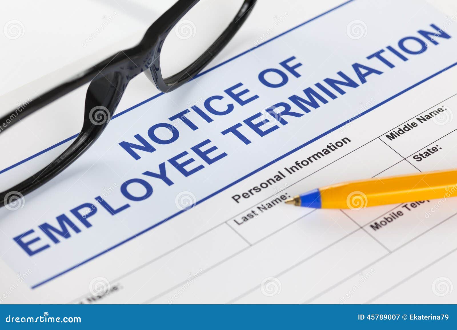 Employee Termination Form Royalty-Free Stock Photography ...