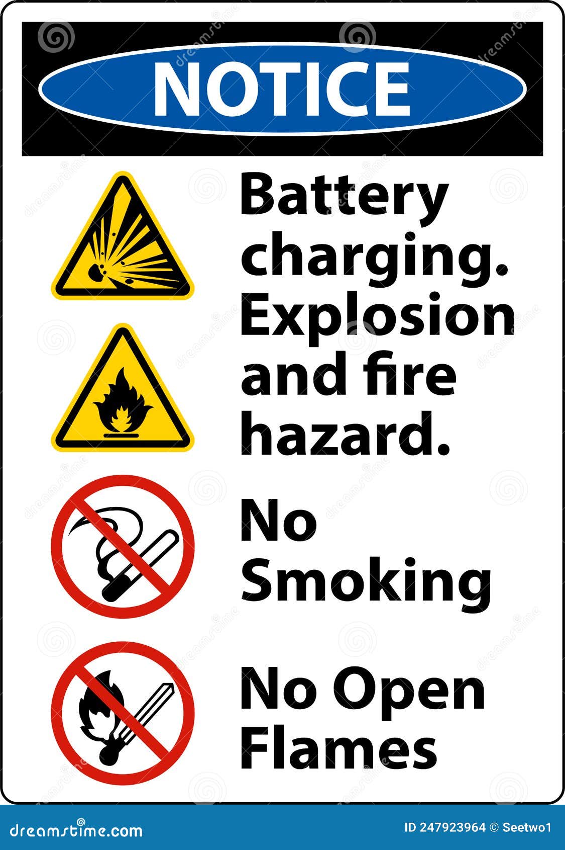 Notice Explosion and Fire Hazard Sign on White Background Stock Vector ...