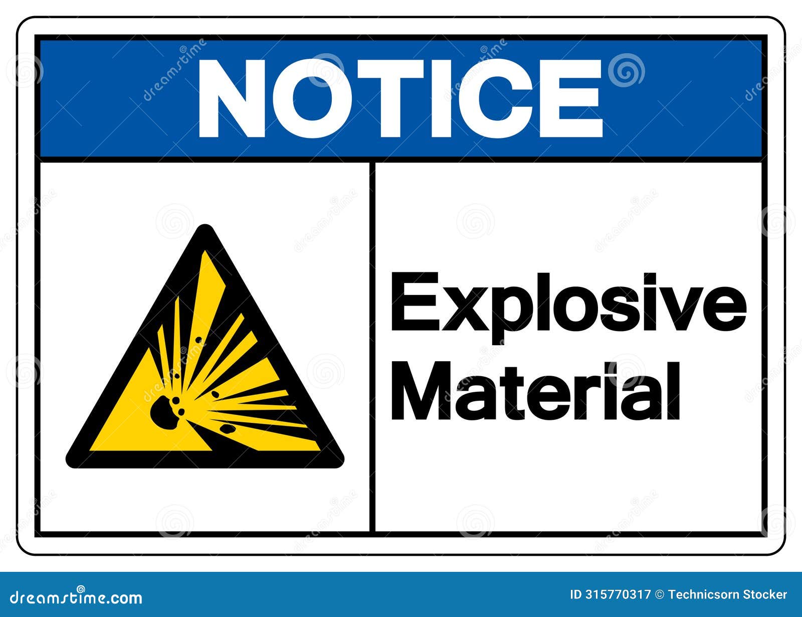 Notice Explosive Material Symbol, Vector Illustration, Isolate White on ...