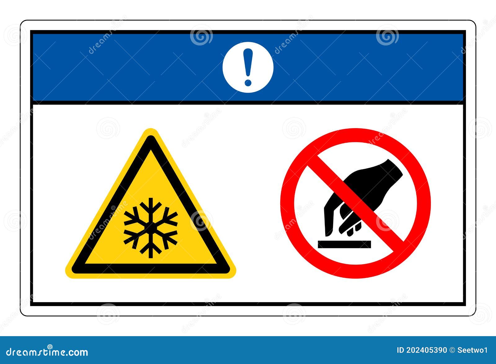 Notice Extremely Cold Surface Do Not Touch Symbol Sign on White ...